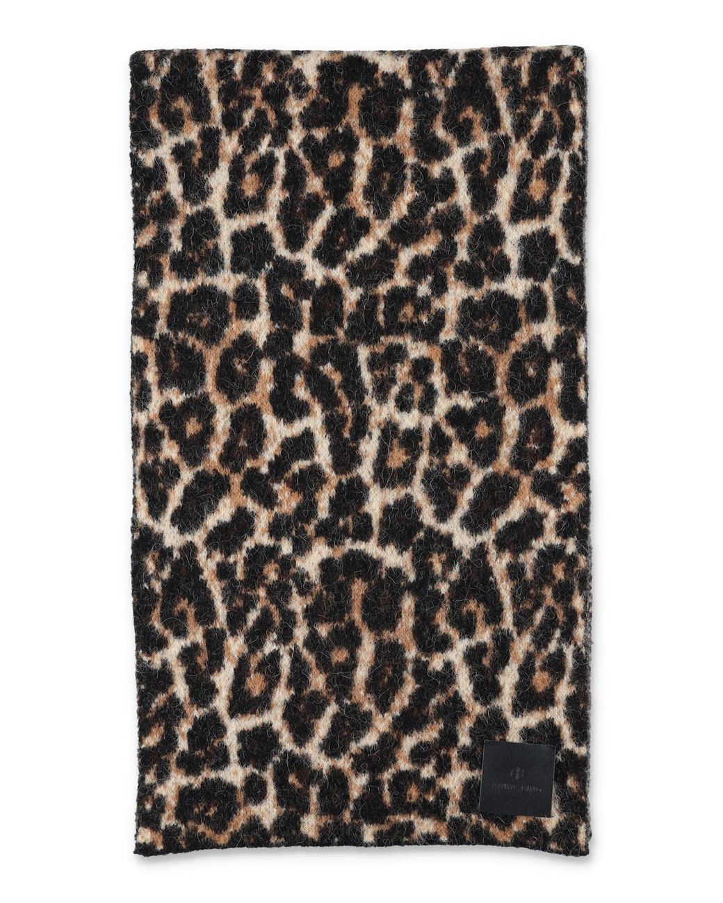 Anine Bing Hannah Leopard Jacquard Scarf in Black | Lyst
