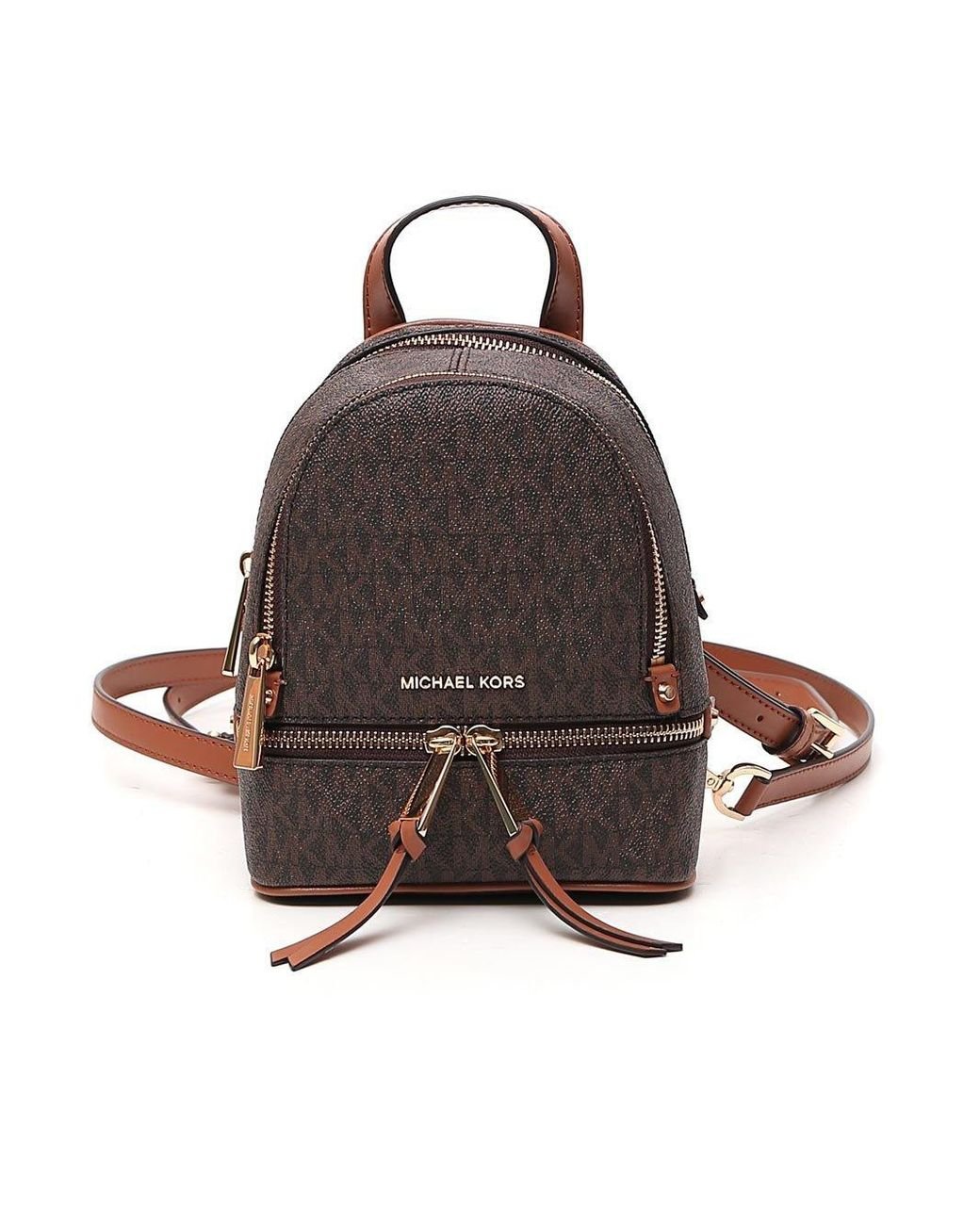 MICHAEL Michael Kors Rhea Mini Backpack in Brown | Lyst