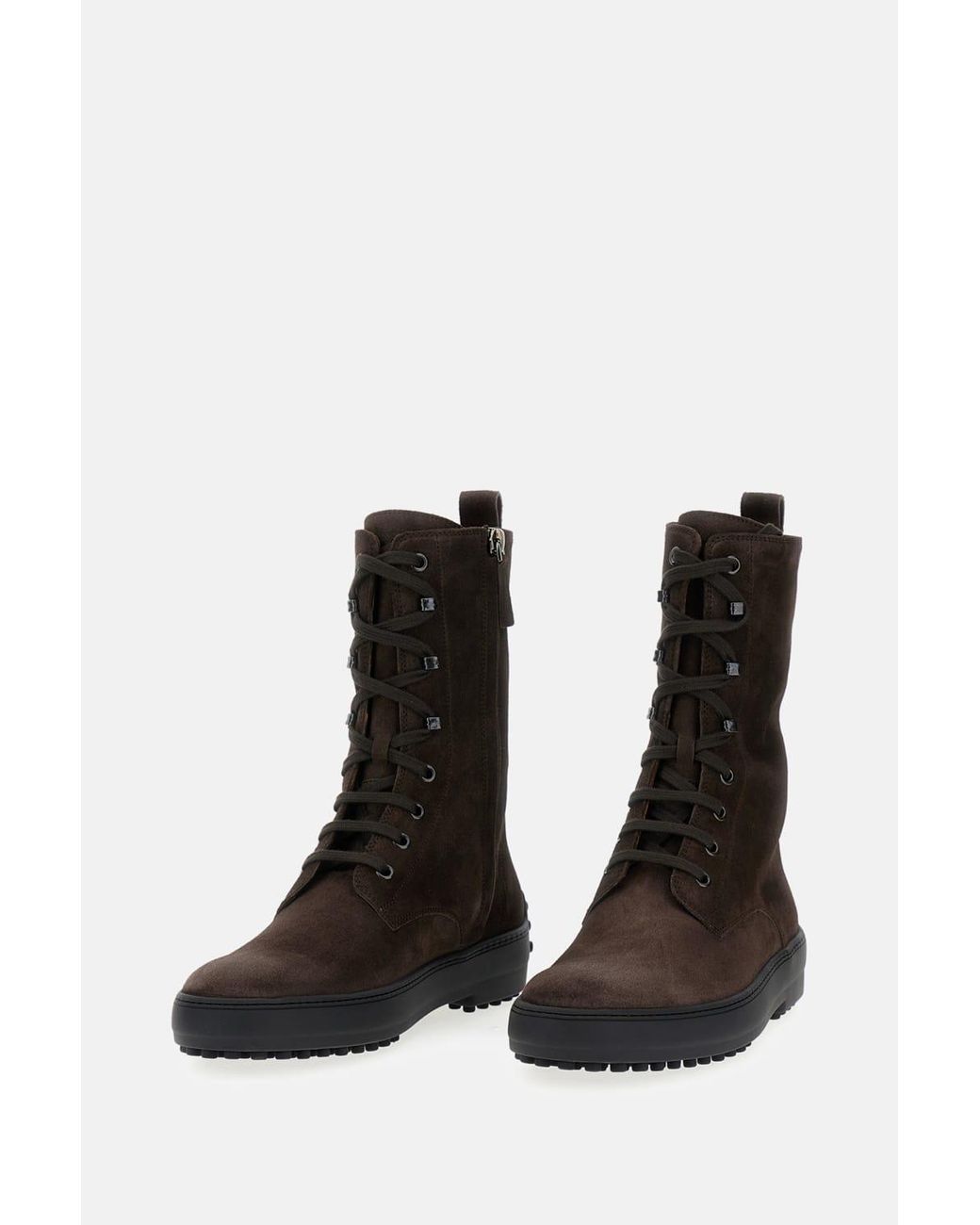 Tod's High Suede Ankle Boots in Black | Lyst