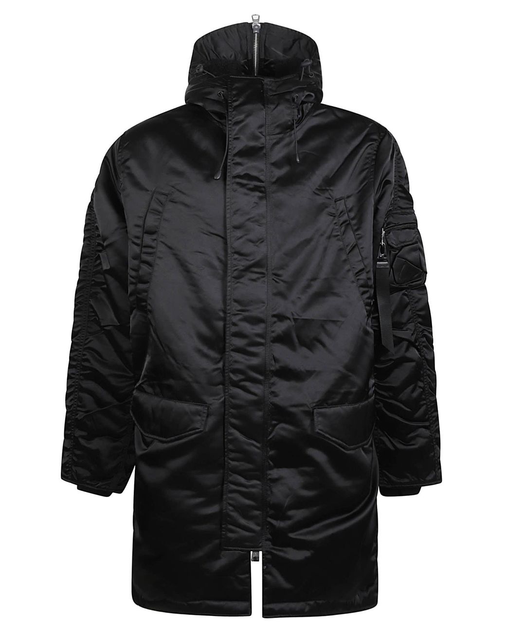 Alpha Industries Concealed Zip Pocket Windbreaker in Black for Men | Lyst