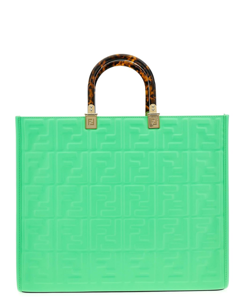 Fendi Sunshine Midi Shopping Bag in Green | Lyst
