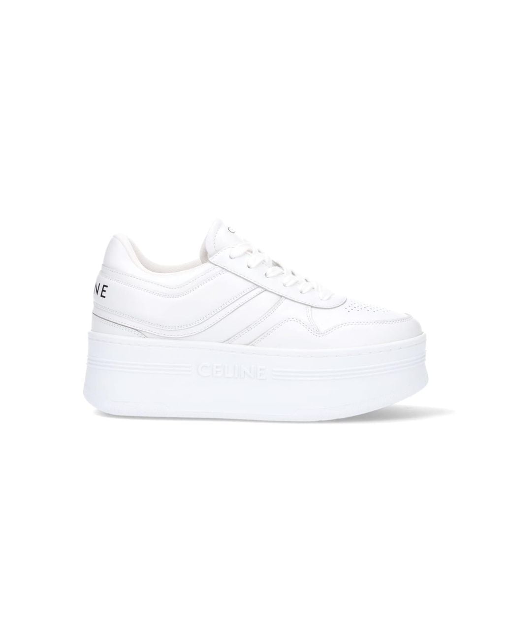Celine Logo Platform Sneakers in White | Lyst UK