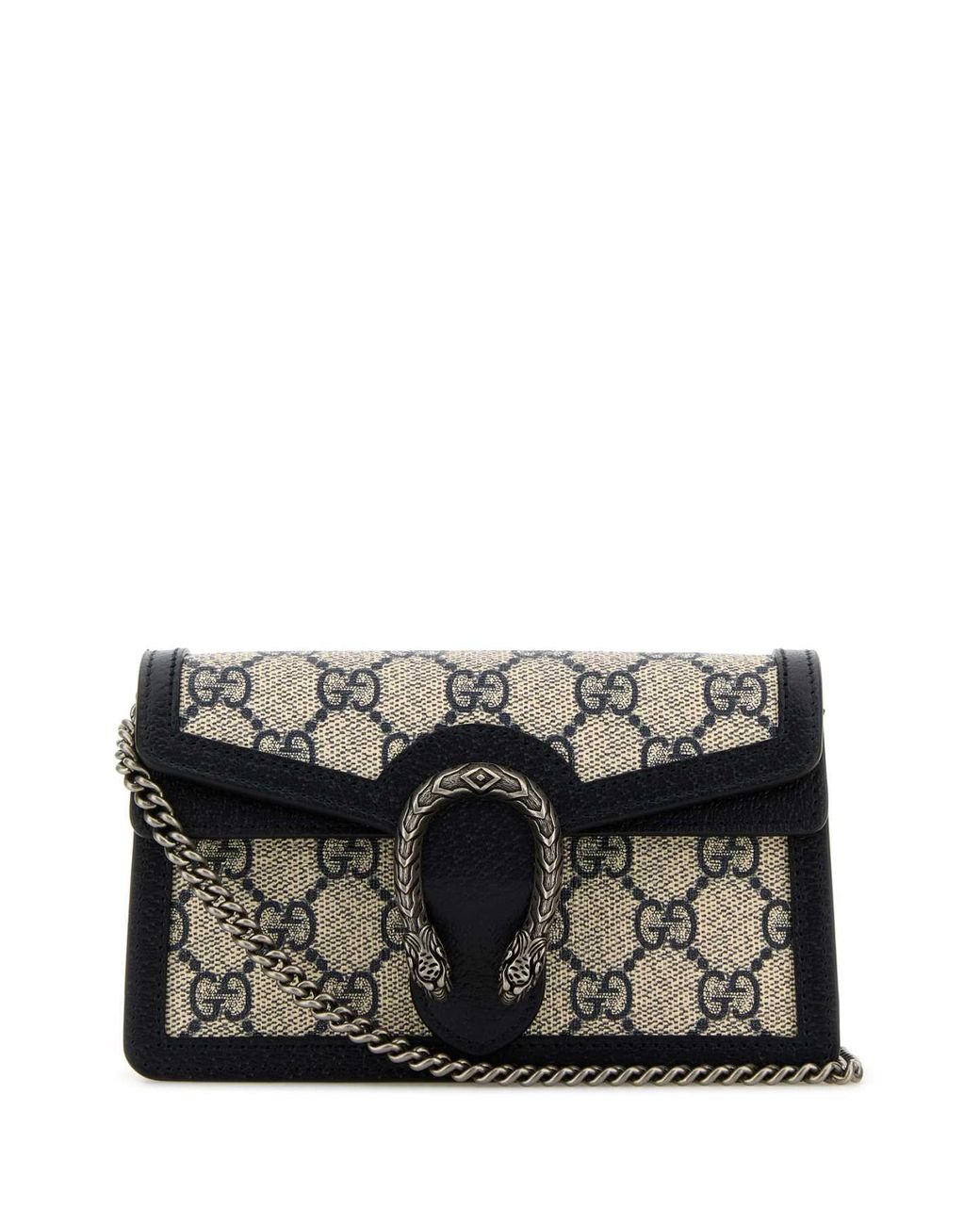 Gucci Gg Supreme Fabric Super Mini Dionysus Crossbody Bag in Black | Lyst