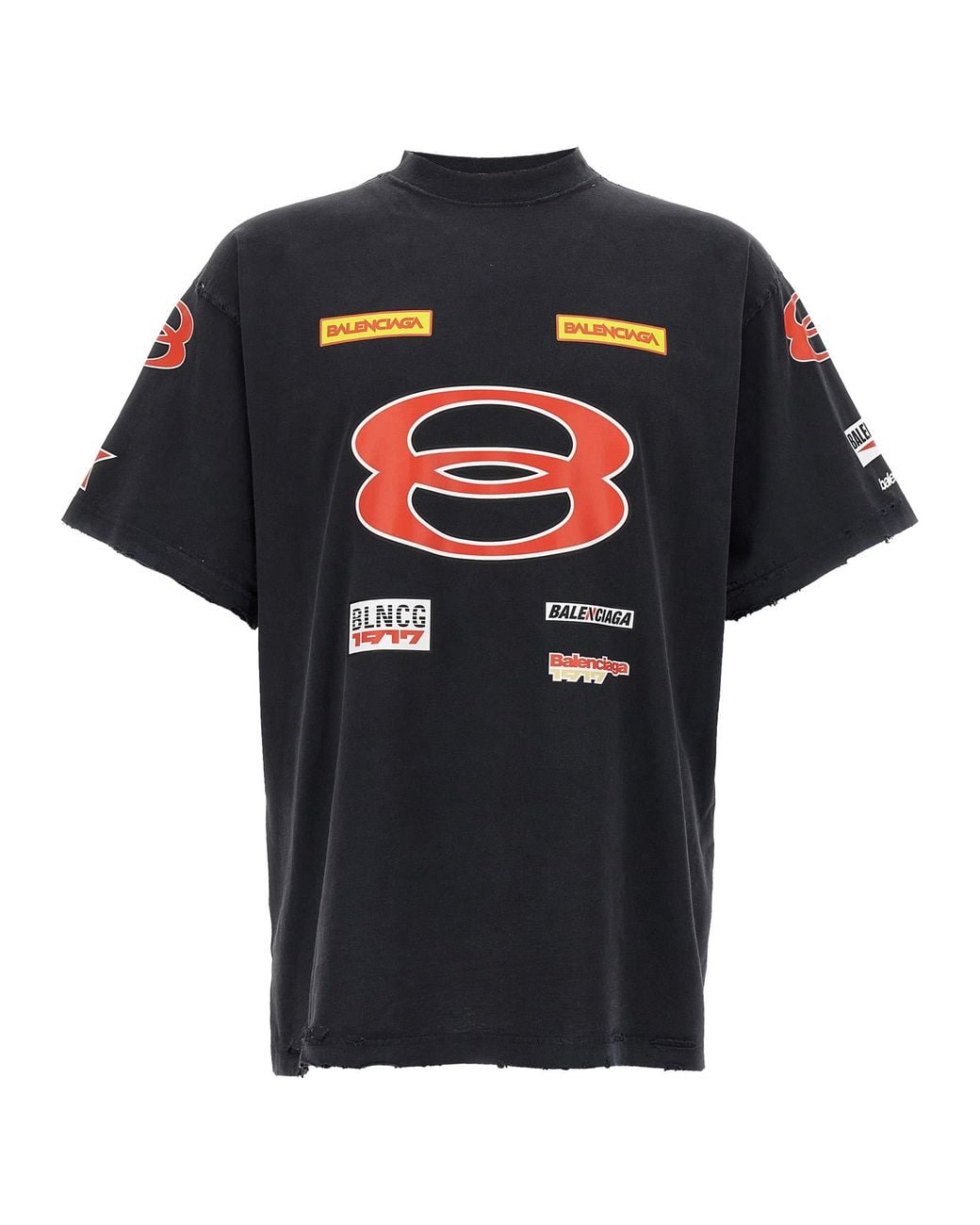Balenciaga Sponsor Logos Oversize T-Shirt in Black for Men | Lyst
