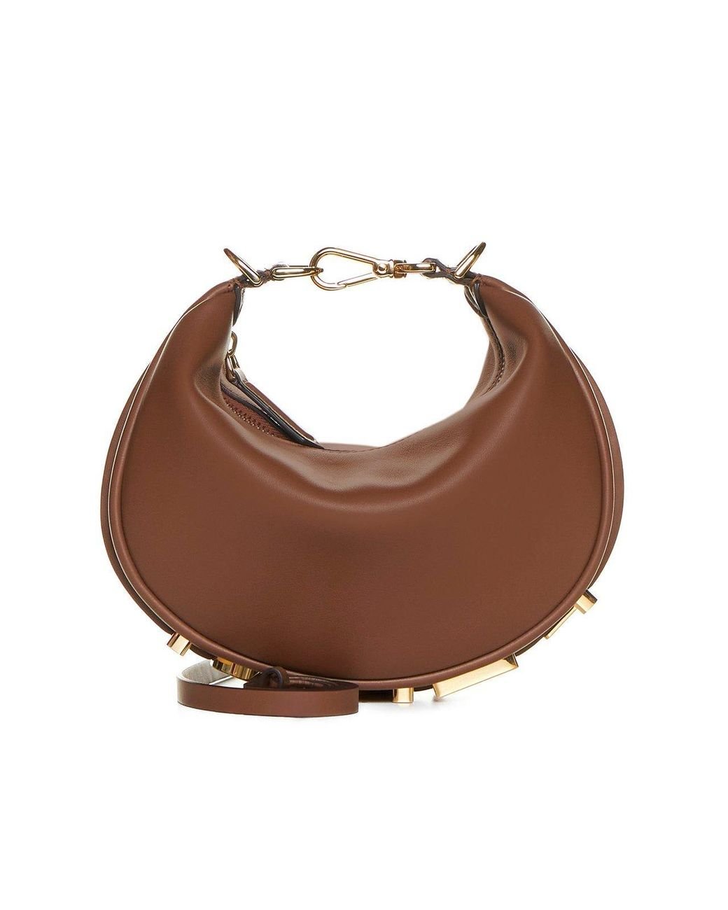 Fendi Graphy Logo Lettering Mini Tote Bag in Brown | Lyst UK