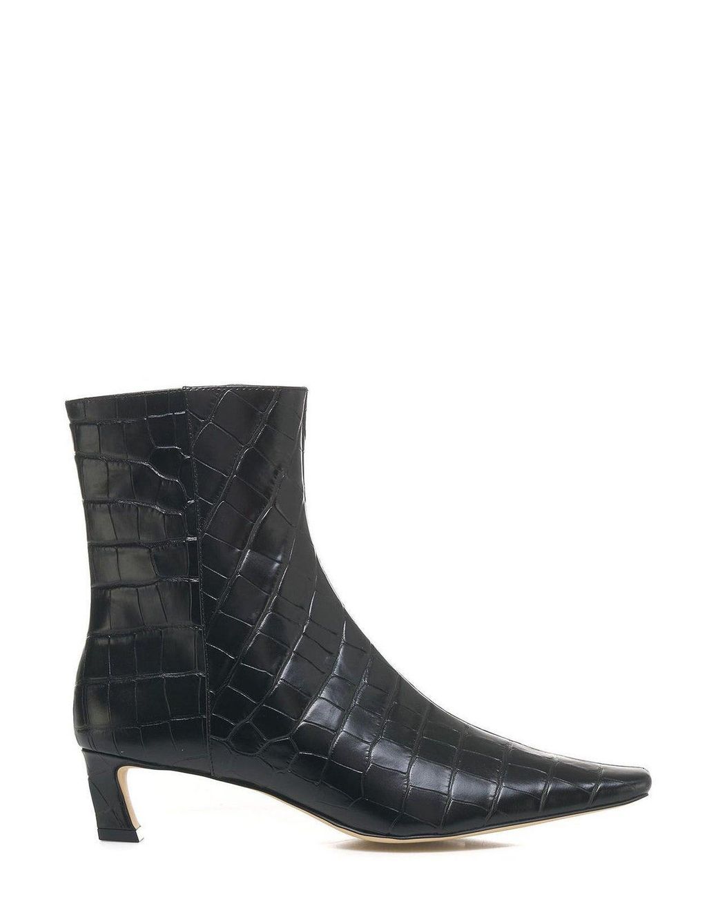 Michael Kors Cosmo Embossed Kitten Boots in Black | Lyst