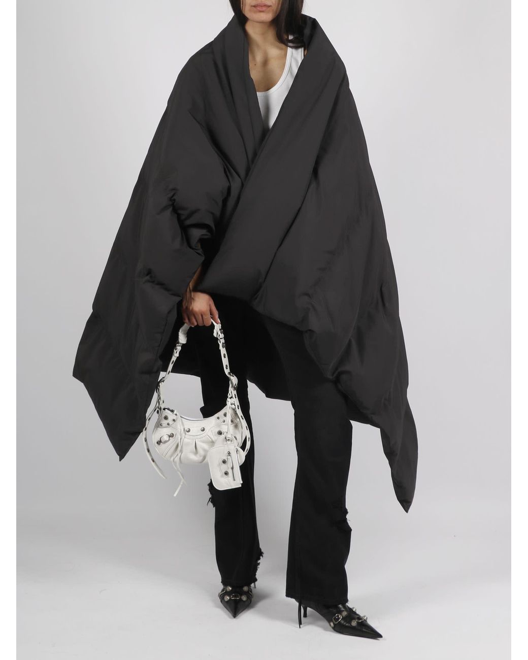 Grey Puffa Blanket Cape Balenciaga MATCHESFASHION US