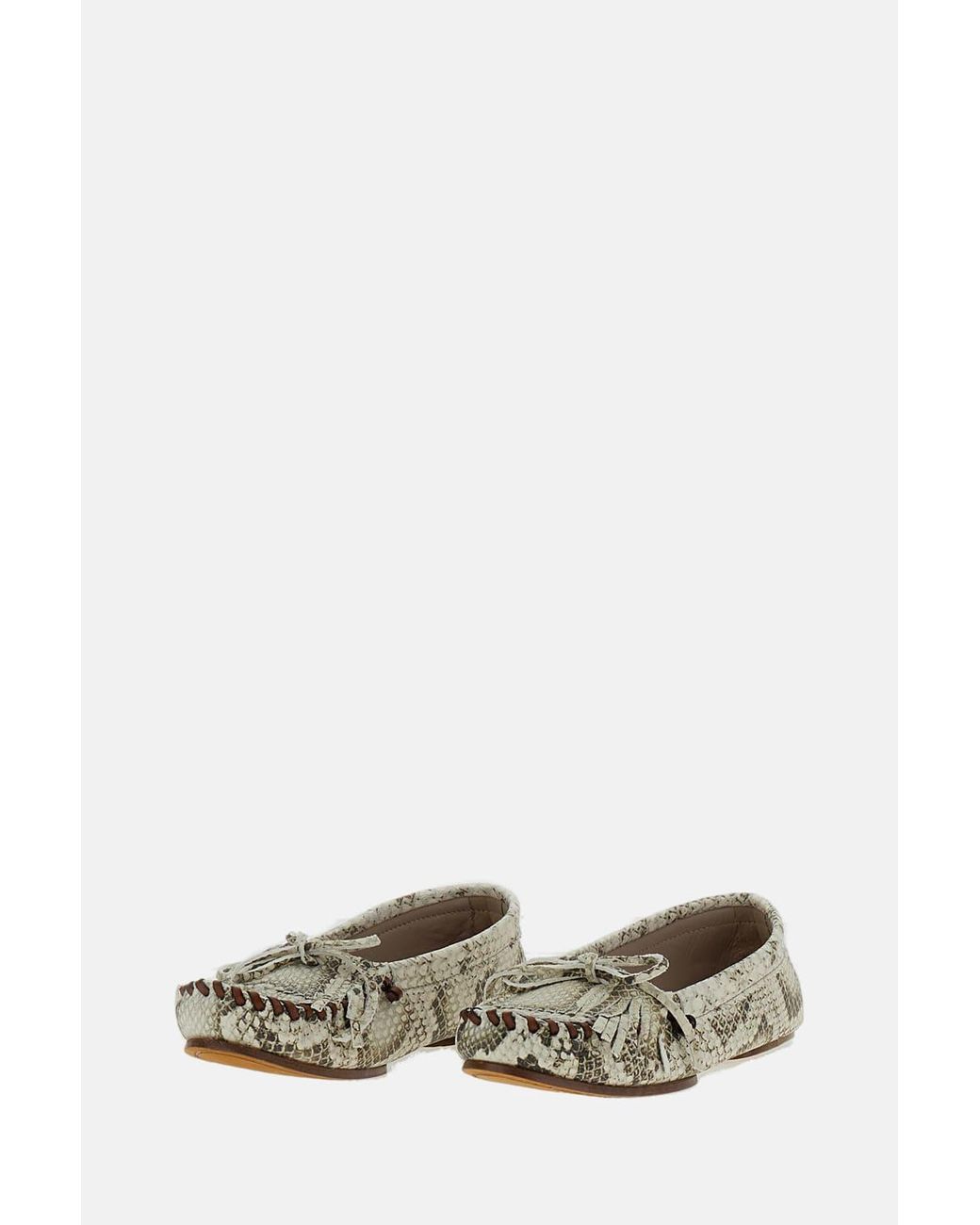 Paris Texas Indiana Python-Effect Loafers in White | Lyst UK