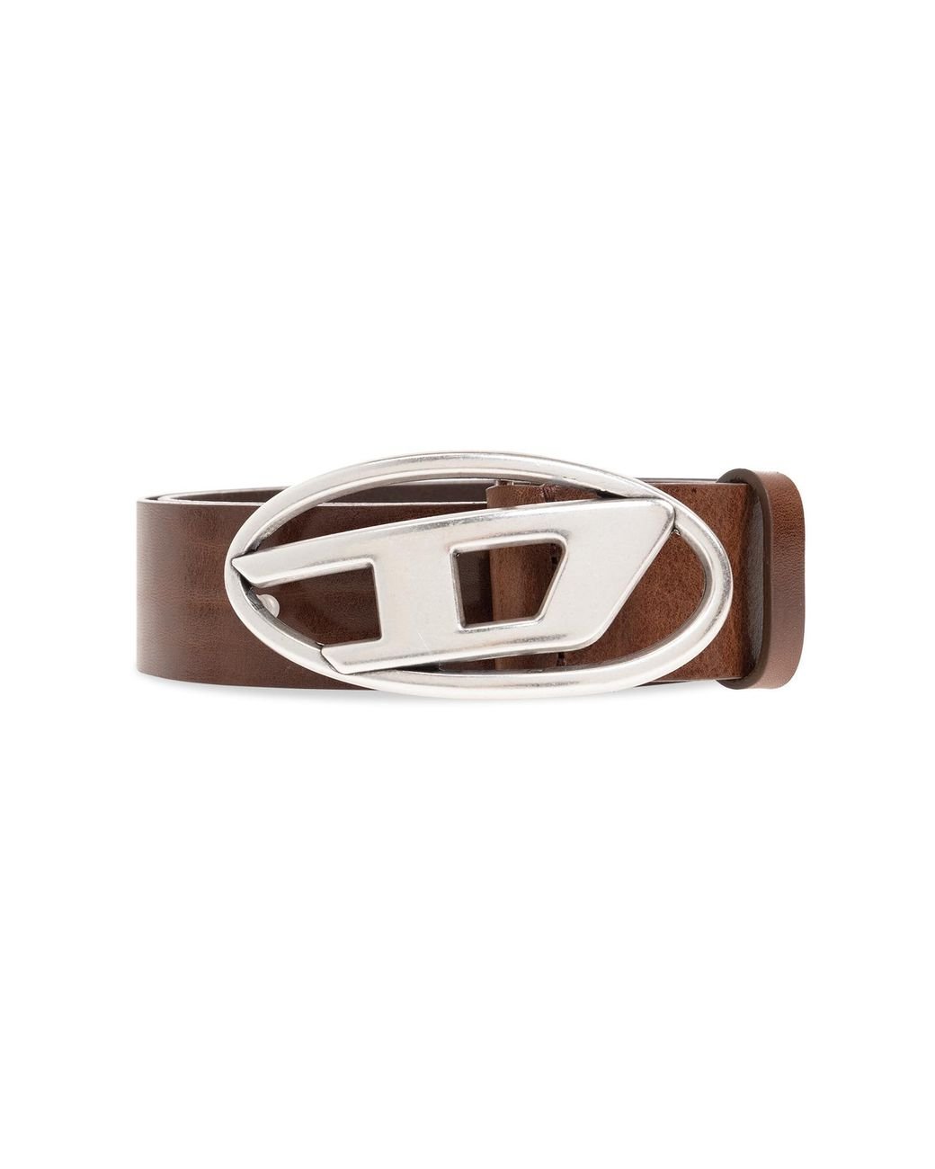 DIESEL Oval D Logo Belt in Metallic for Men | Lyst