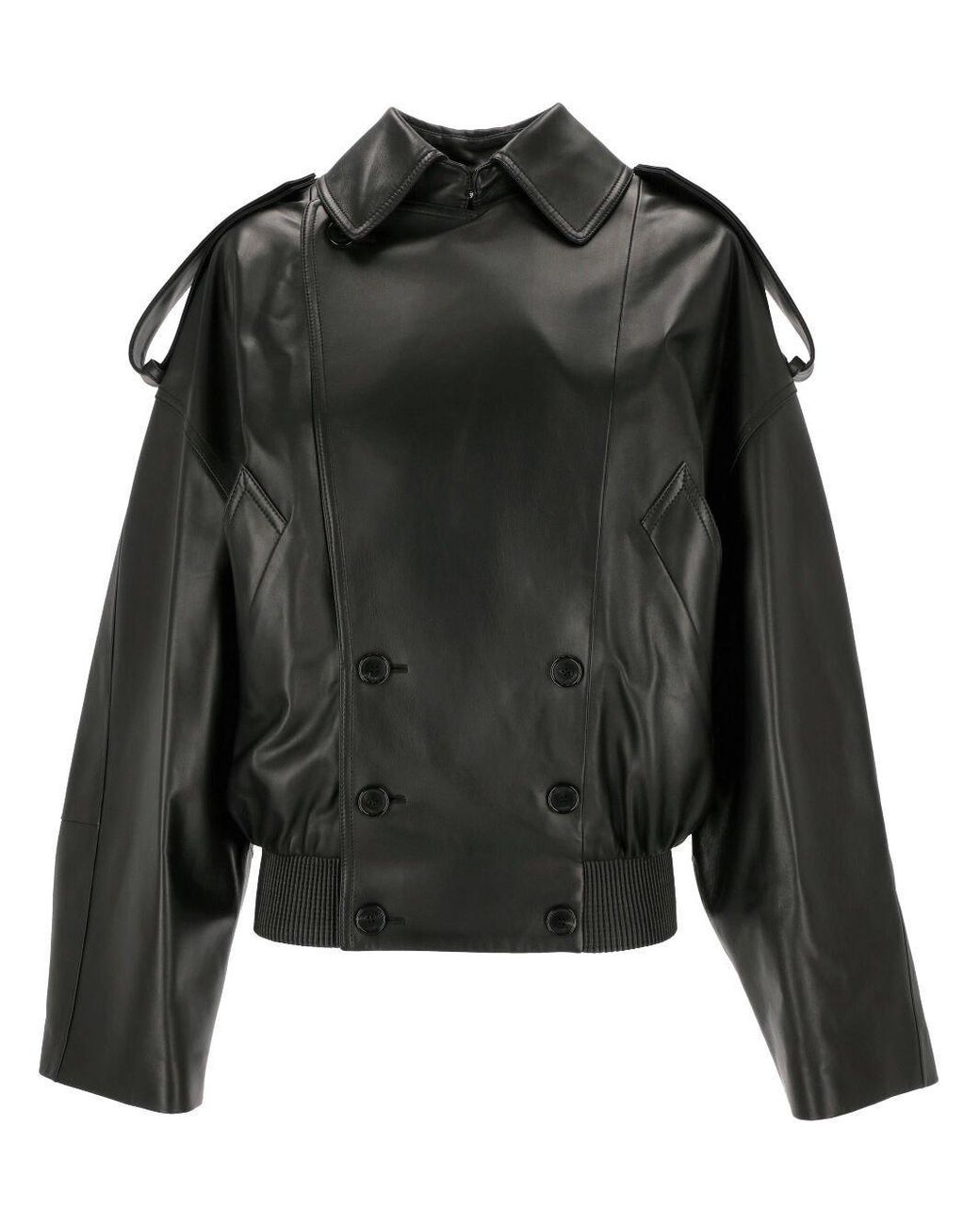 Loewe Leather Balloon Jacket in Black | Lyst