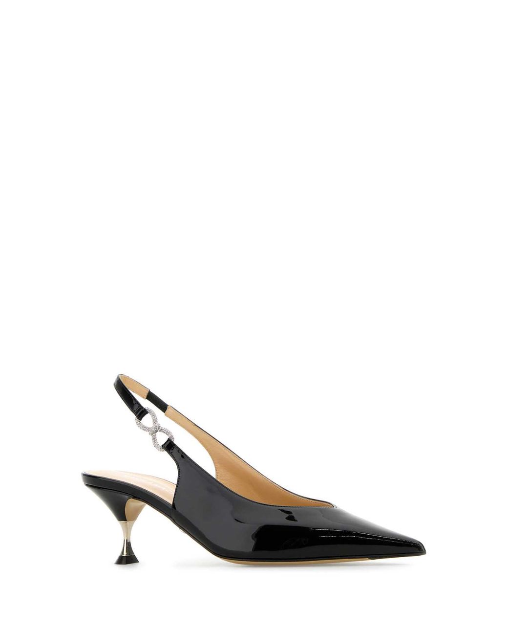 Mach & Mach Leather Crystal Bow Pumps in Black | Lyst