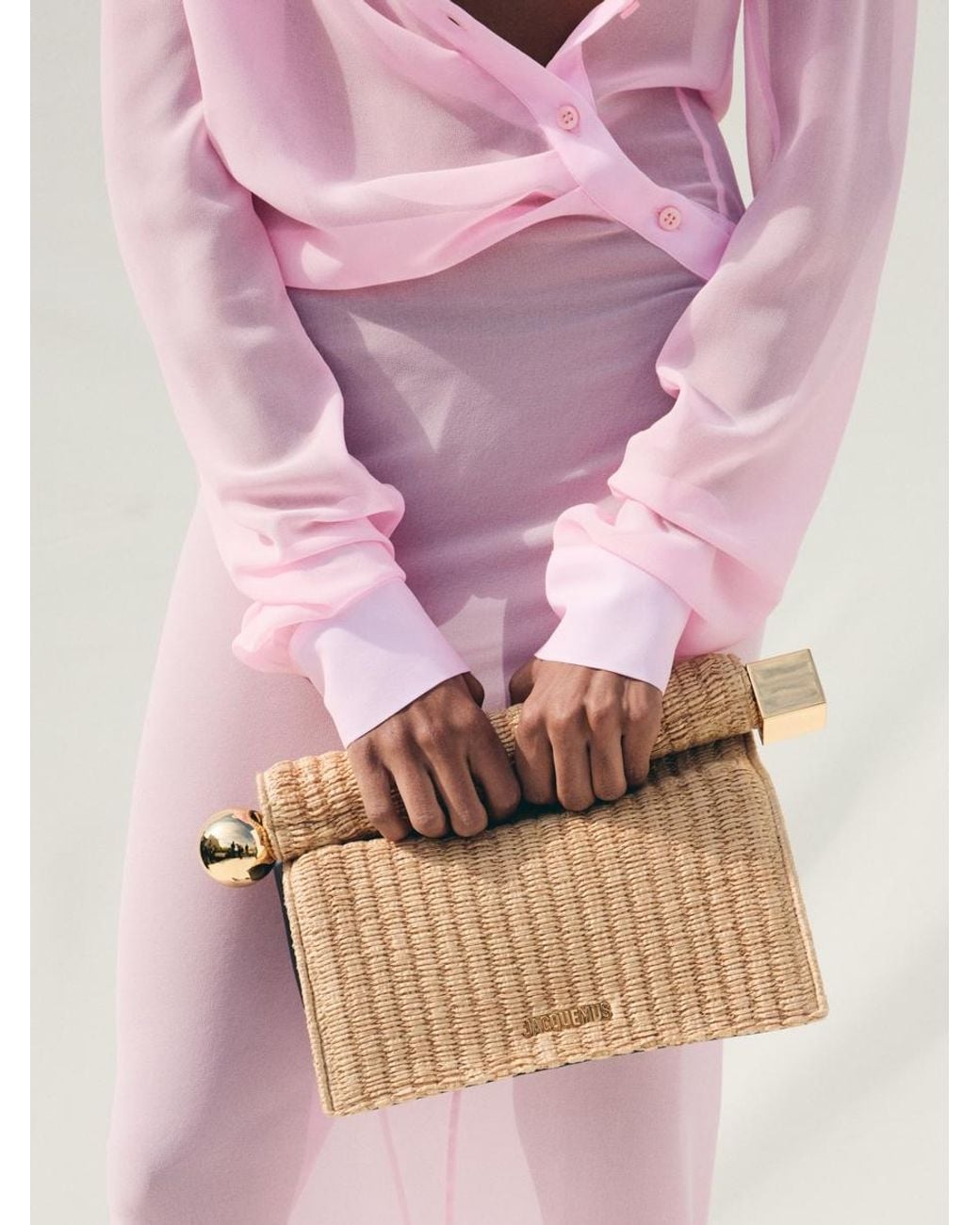 Jacquemus The Rond Carré Clutch in Natural | Lyst