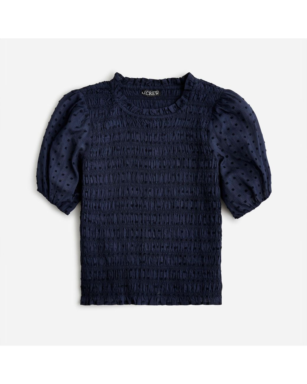 J Crew Puff Sleeve Smocked Top In Liberty® Danjo Coast Fabric In Blue