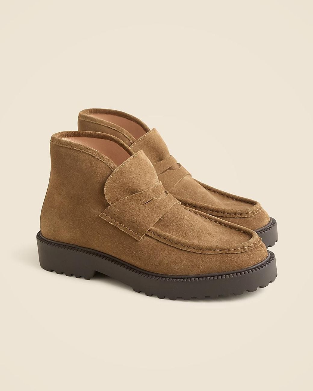 J.Crew Lug-Sole Loafer Boots in Blue | Lyst