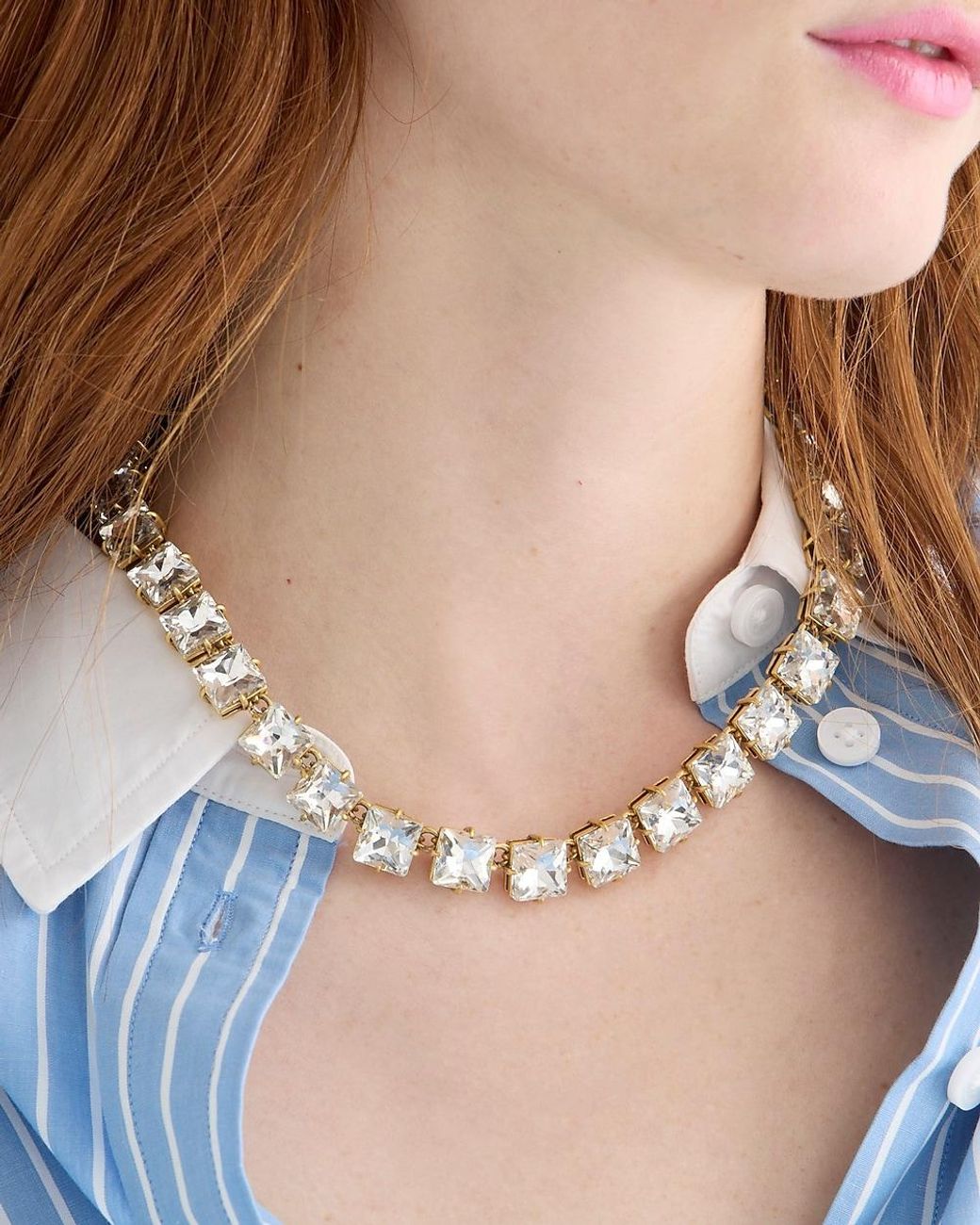 J.Crew Square Faceted Necklace | Lyst