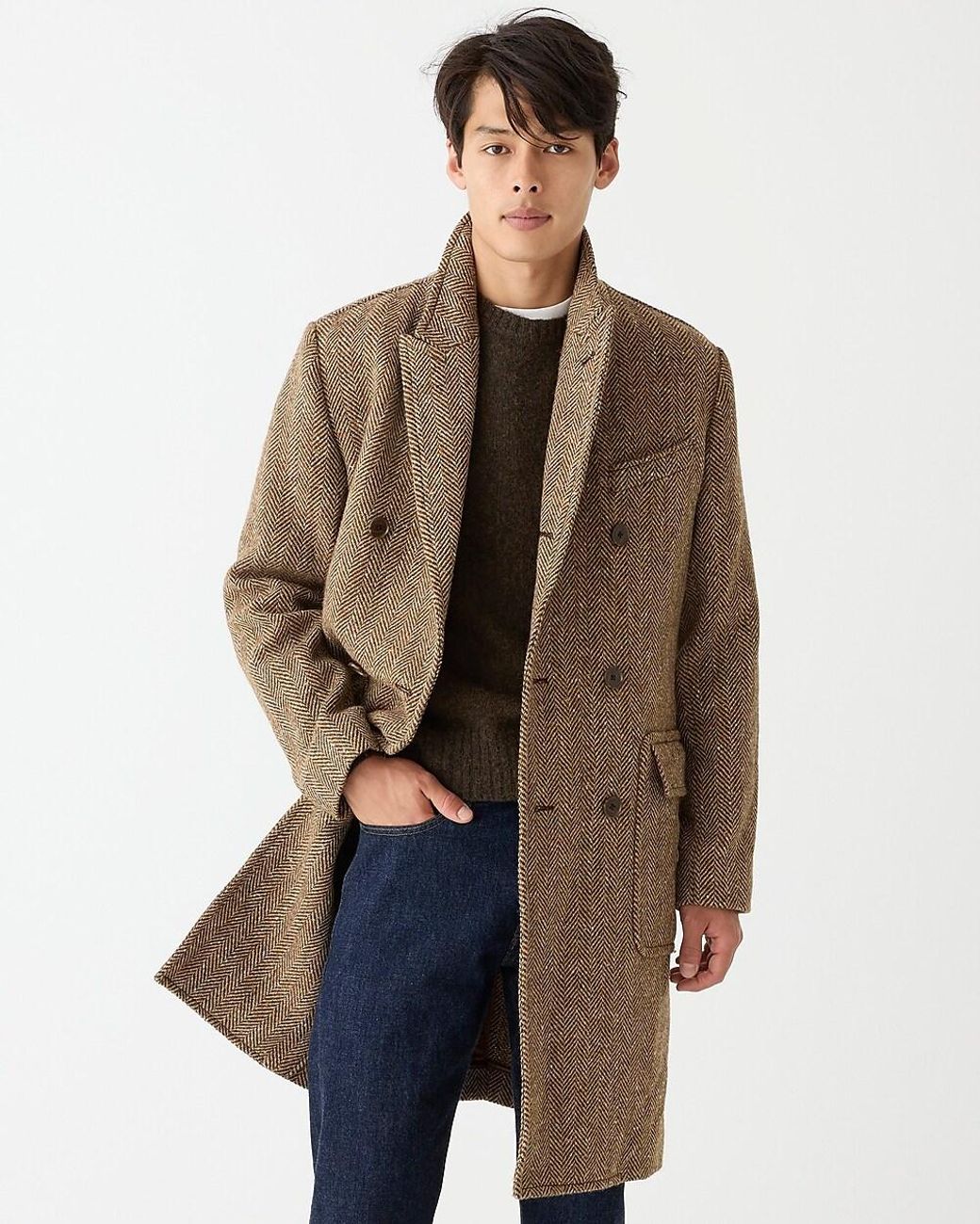 J.Crew Ludlow Double-Breasted Topcoat in Brown for Men | Lyst