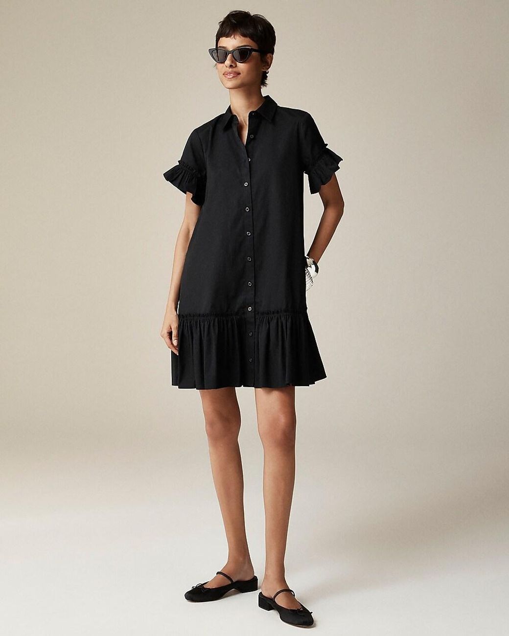 J.Crew Amelia Shirtdress in Black | Lyst