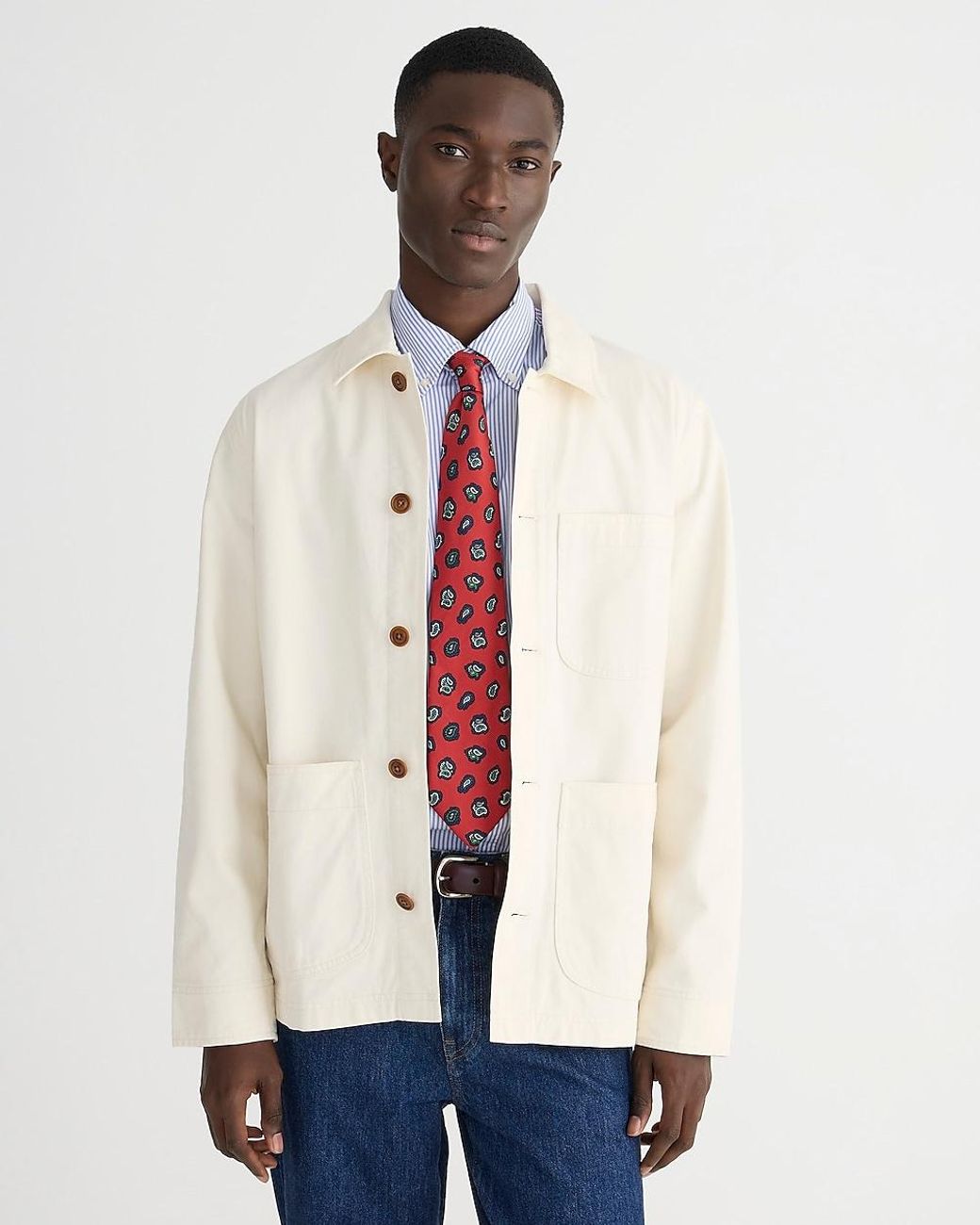 J.Crew Wallace & Barnes Lightweight Twill Chore Jacket in White for Men | Lyst