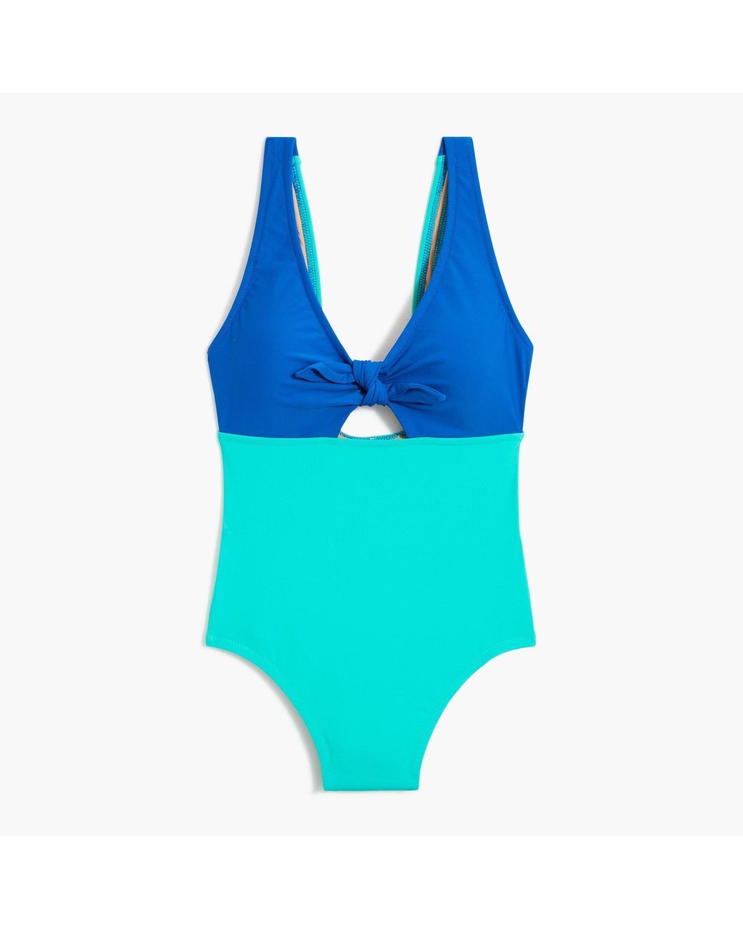 J Crew Synthetic Mixed Striped Cutout One Piece Swimsuit With Bow In