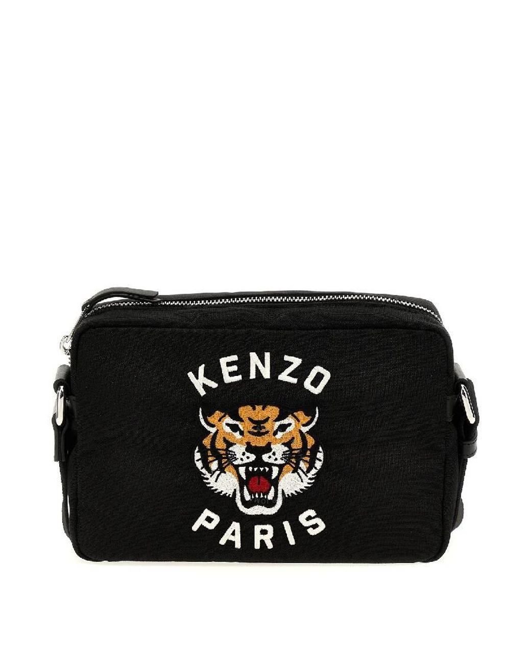 KENZO Embroidered Logo Crossbody Bag in Black for Men | Lyst