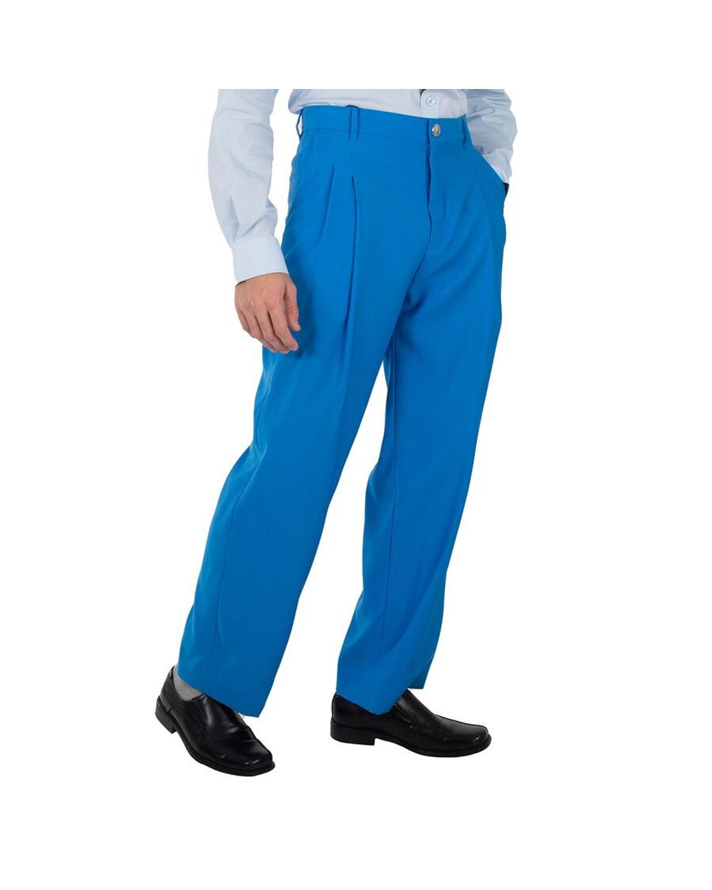 Burberry Vivid Wool Tailored Trousers, Brand Size 54 (Waist in Blue for ...