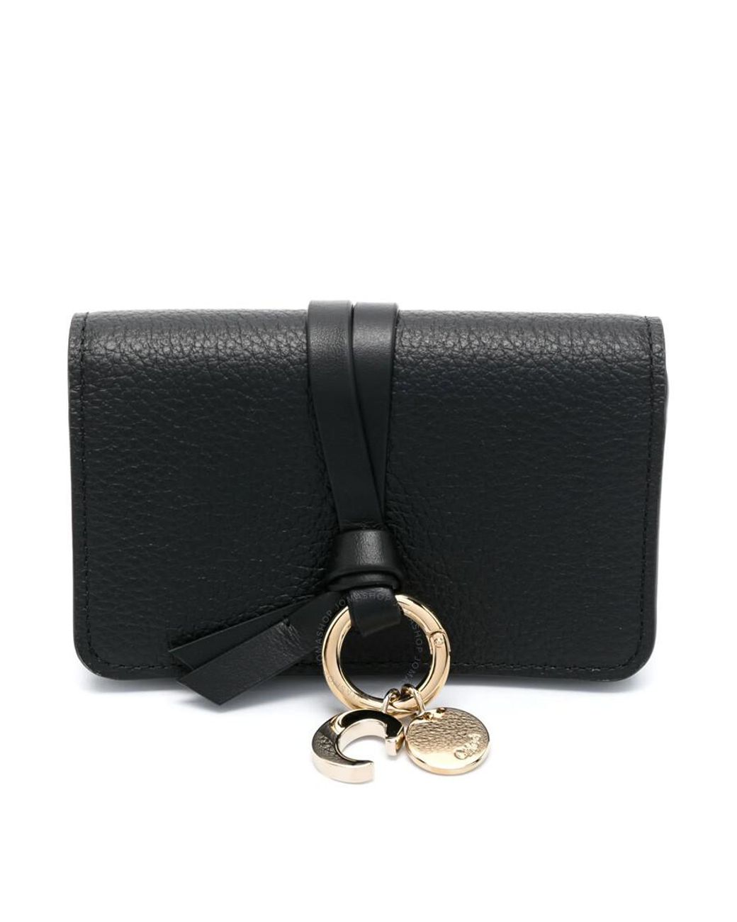 Chloé Alphabet Leather Trifold Wallet in Black | Lyst UK