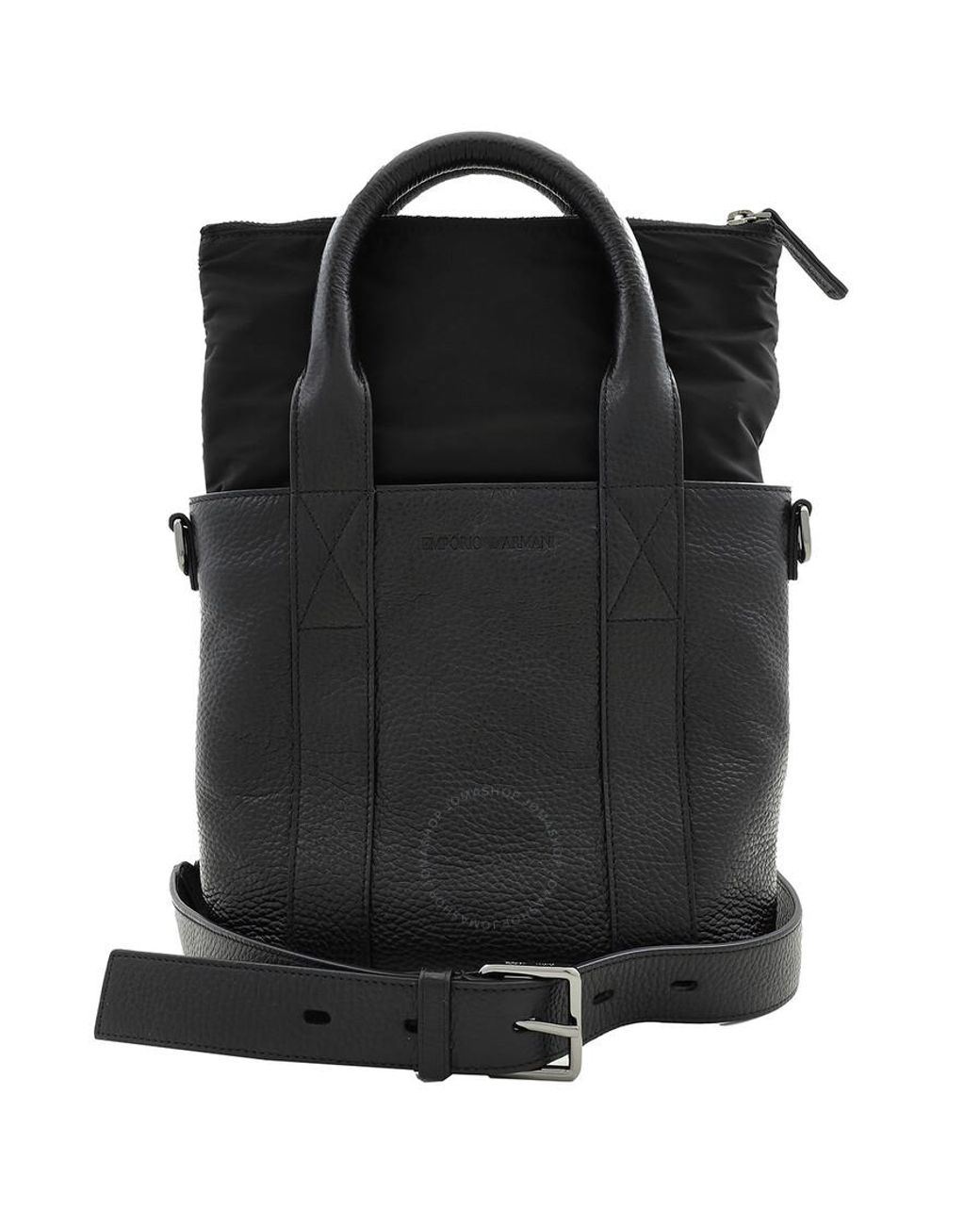 Emporio Armani Logo Embossed Shopping Bag in Black for Men | Lyst