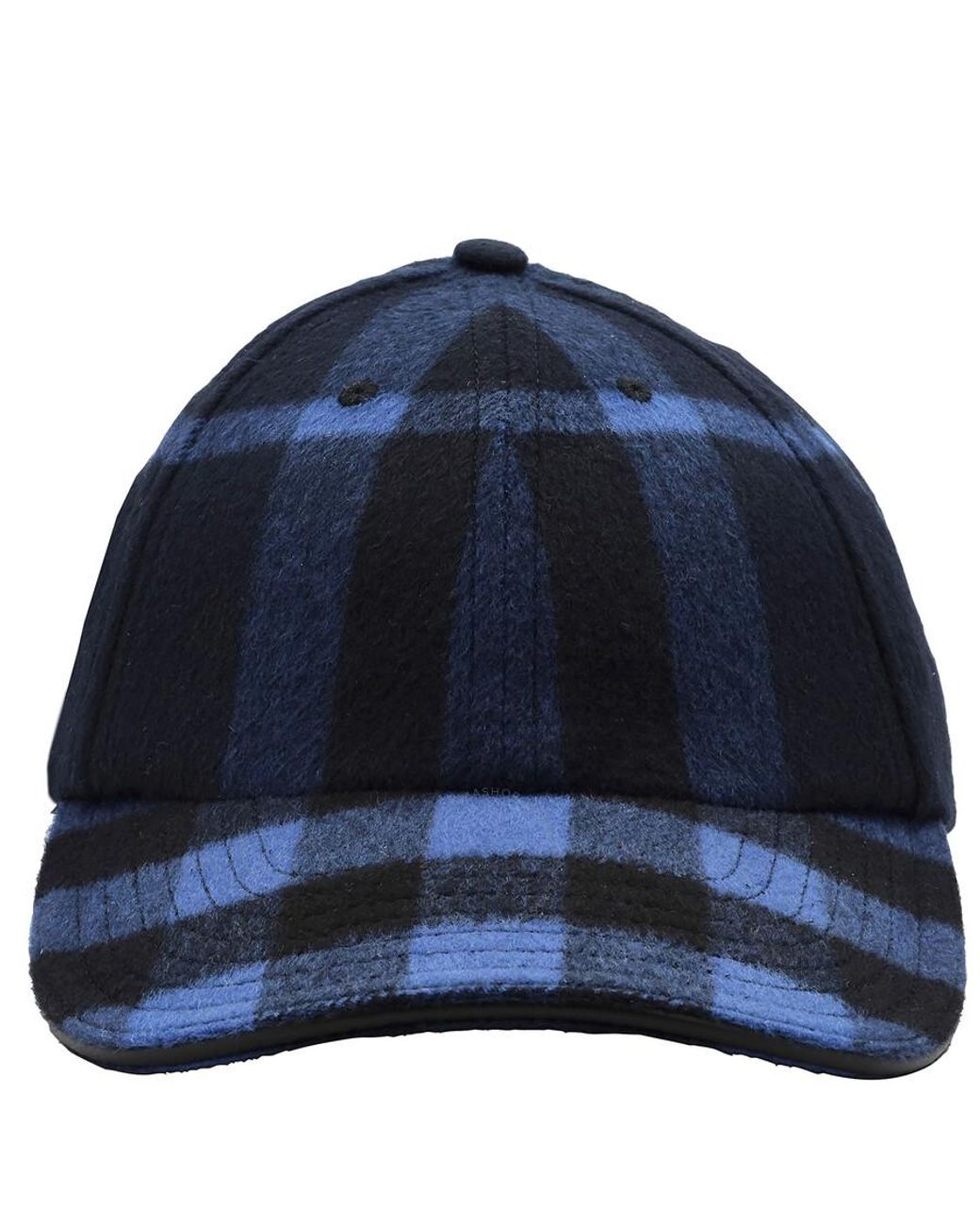 Burberry Check Cashmere Baseball Cap in Blue for Men | Lyst UK