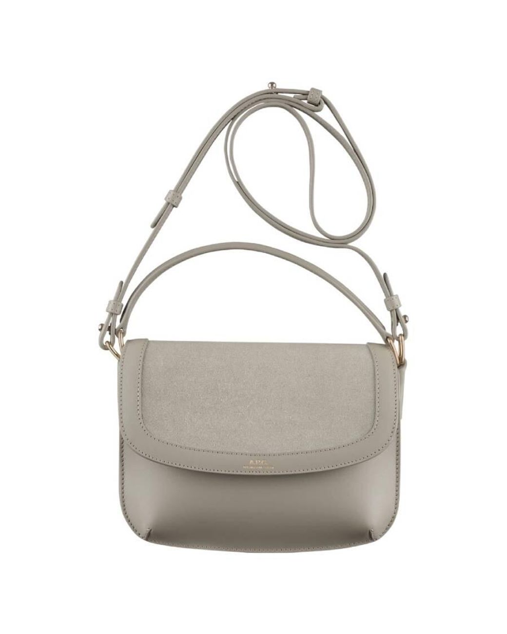 A.P.C. Sarah Mini Leather Shoulder Bag in Gray | Lyst