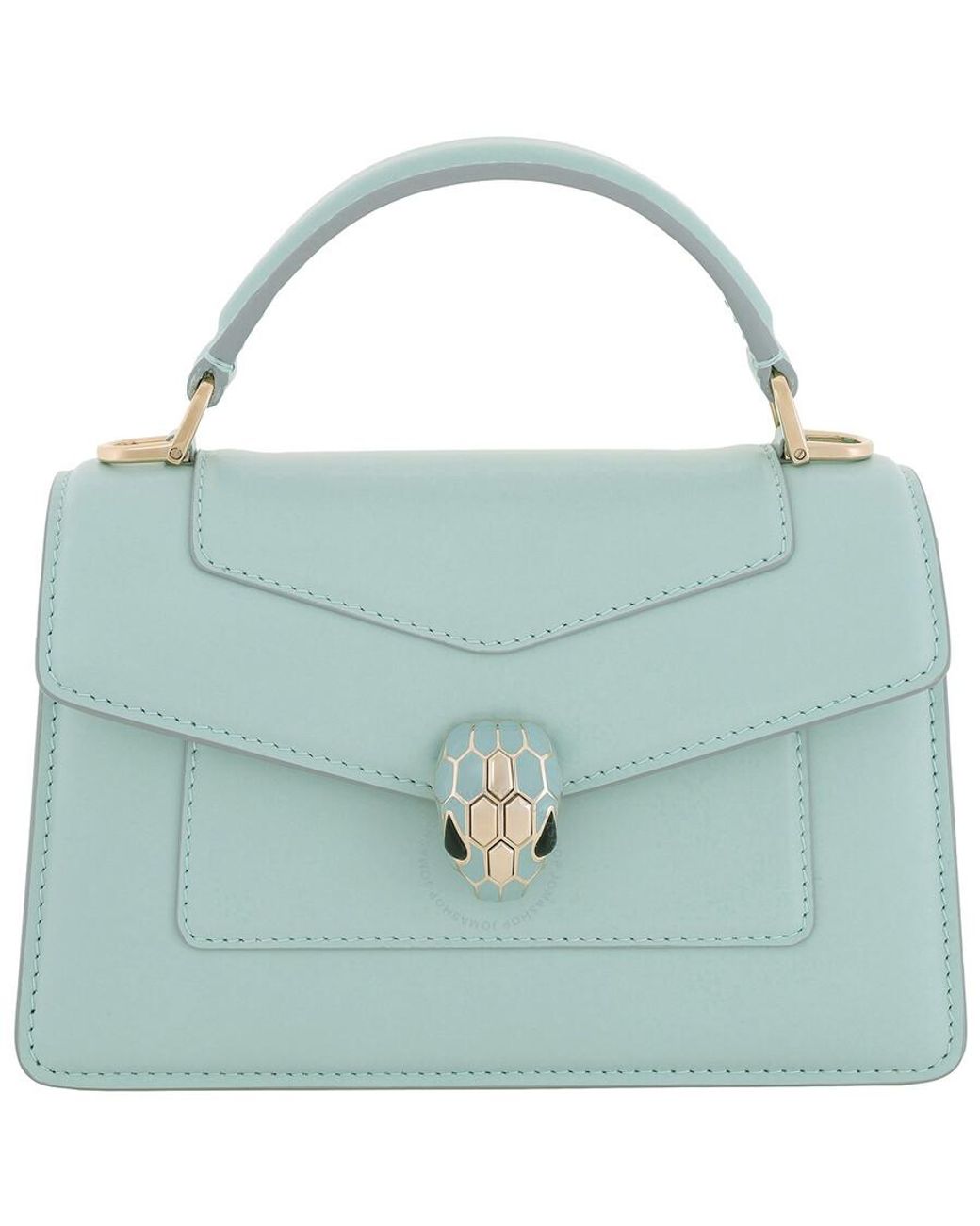 BVLGARI Mini Serpenti Forever Leather Top Handle Bag in Blue | Lyst