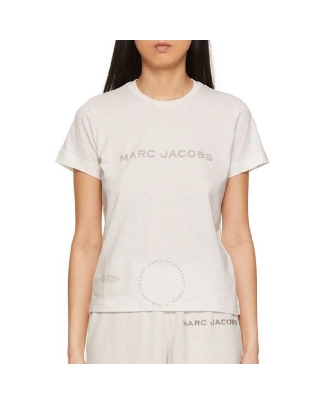 Marc Jacobs Chalk Cotton Logo The T-shirt in Gray | Lyst