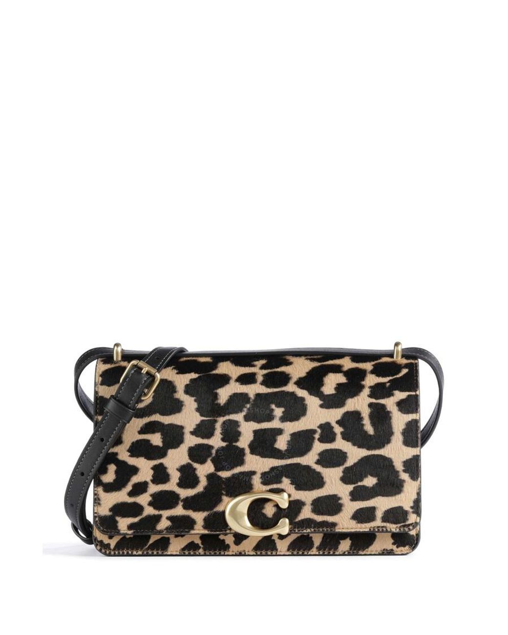 COACH Bandit Leopard Fur Print Crossbody Bag in Black | Lyst
