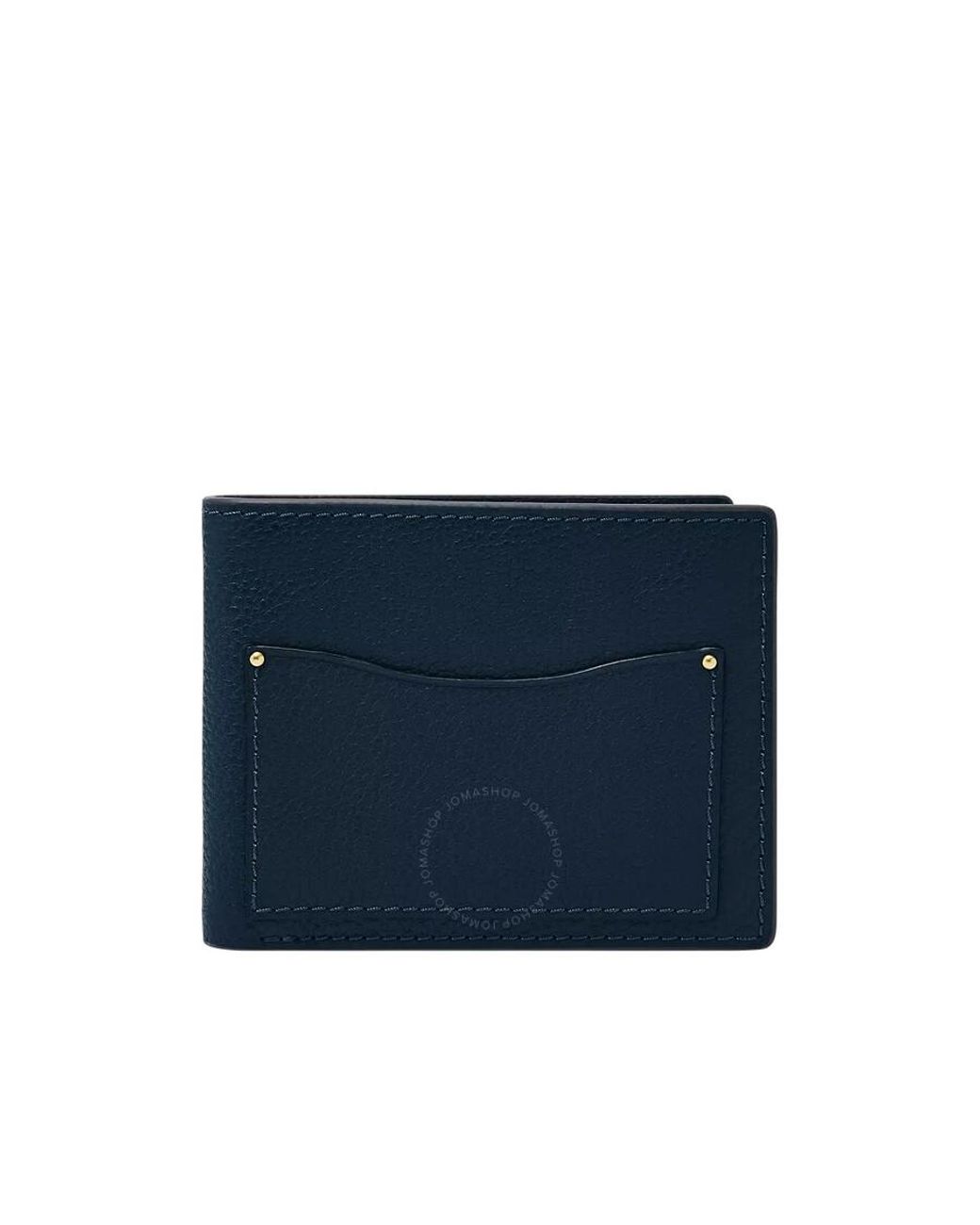 Fossil Anderson Leather Bifold Wallet in Blue for Men | Lyst