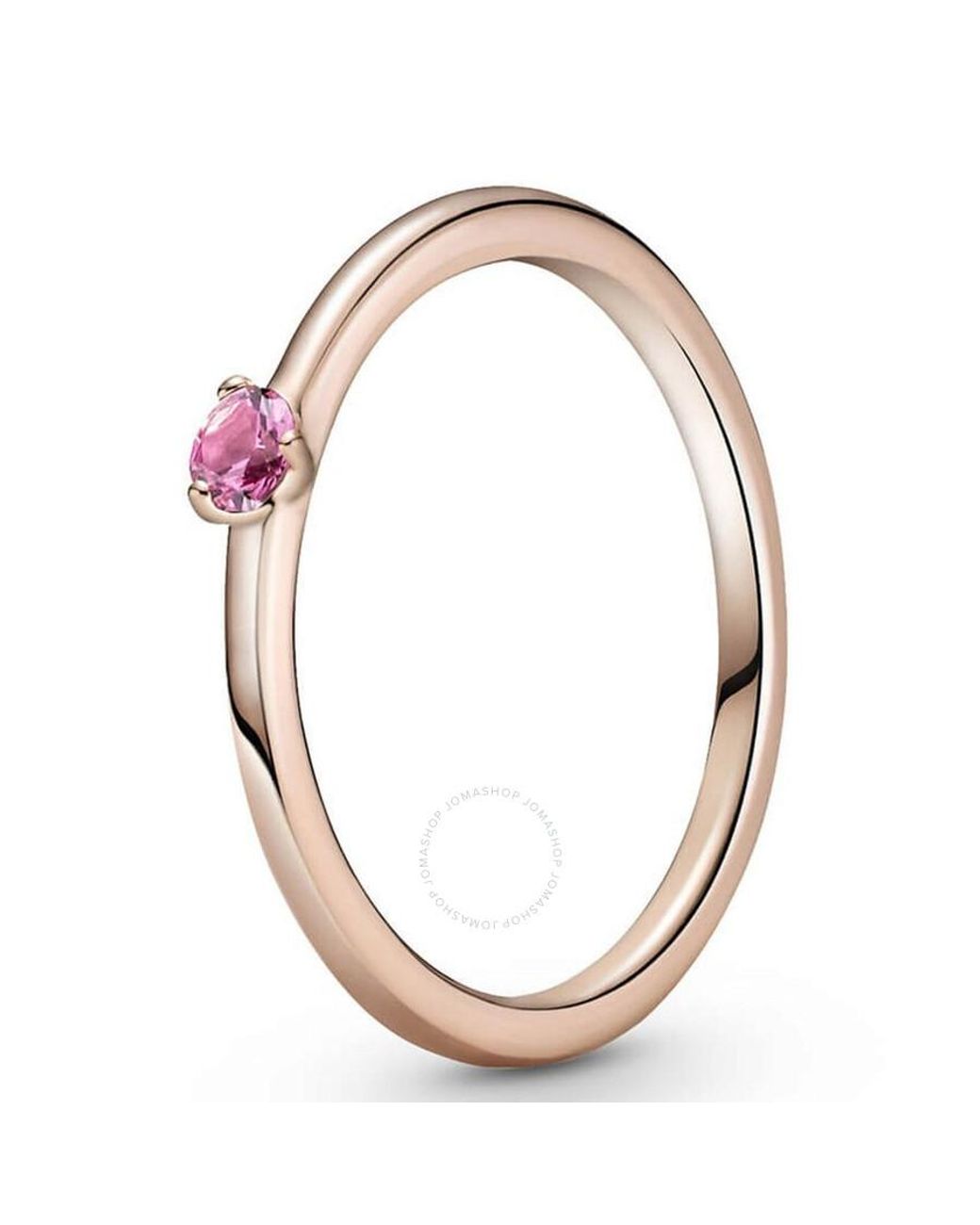 PANDORA Rose Gold-plated Pink Cz Solitaire Ring, Size in Metallic | Lyst