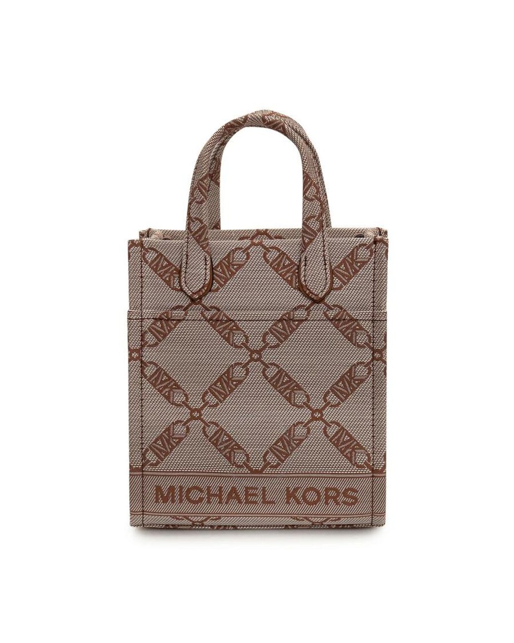 Michael Kors Gigi Empire Logo Crossbody Bag in Brown | Lyst