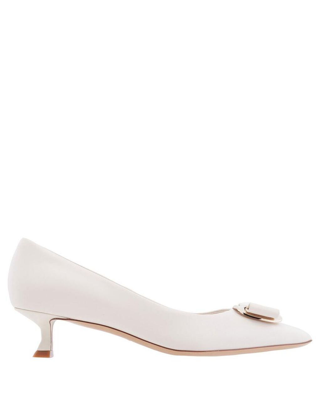 Ferragamo Ladies Zelma Classic Low Heel Pump, Brand in Natural | Lyst