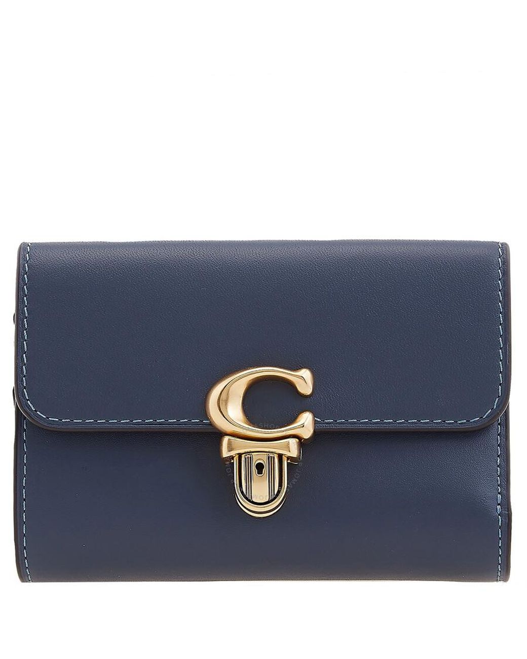 COACH Denim Studio Medium Leather Wallet in Blue | Lyst