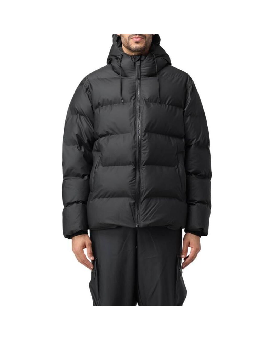 Rains Alta Waterproof Puffer Jacket in Black for Men | Lyst UK