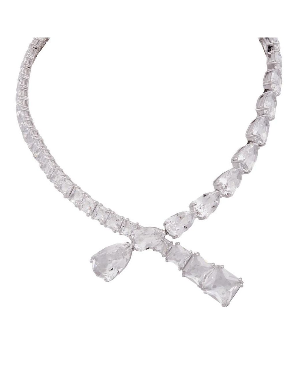 Swarovski Matrix Necklace Closed Rhodium Shiny Crystal in Metallic | Lyst