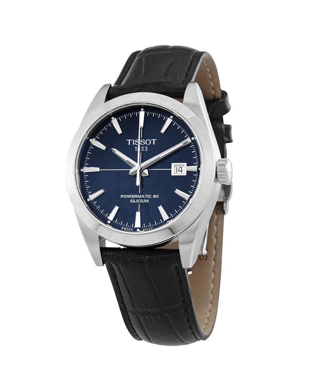Tissot Gentleman Powermatic 80 Automatic Chronometer Blue Dial Watch in ...