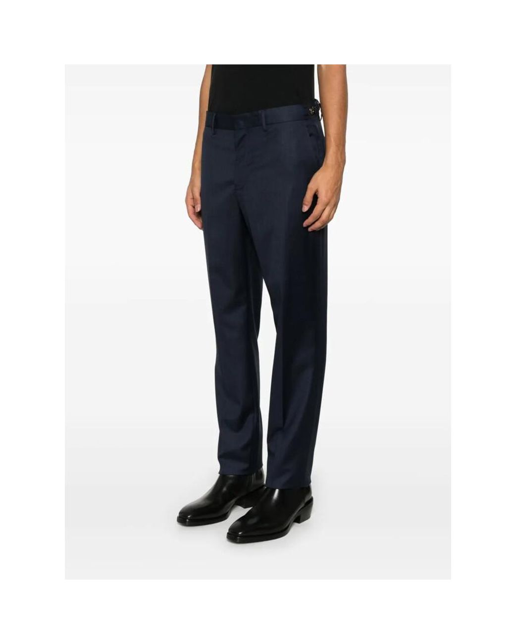Versace Pleated Wool Formal Trousers, Brand Size 48 Us in Blue for Men ...