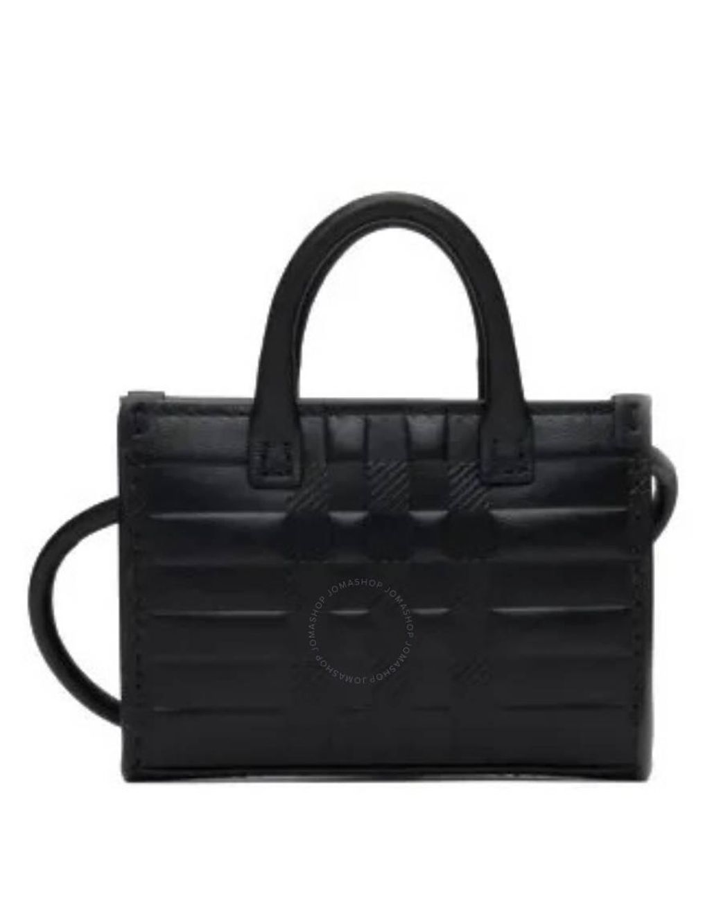 Burberry Micro Denny Embossed Check Micro Bag in Black for Men | Lyst