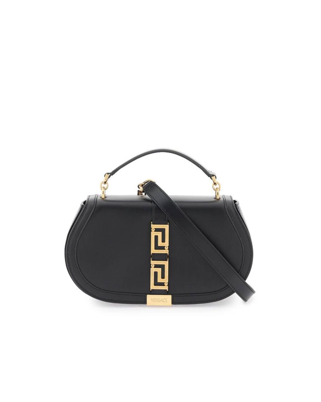 Versace Greca Goddess Shoulder Bag in Black | Lyst