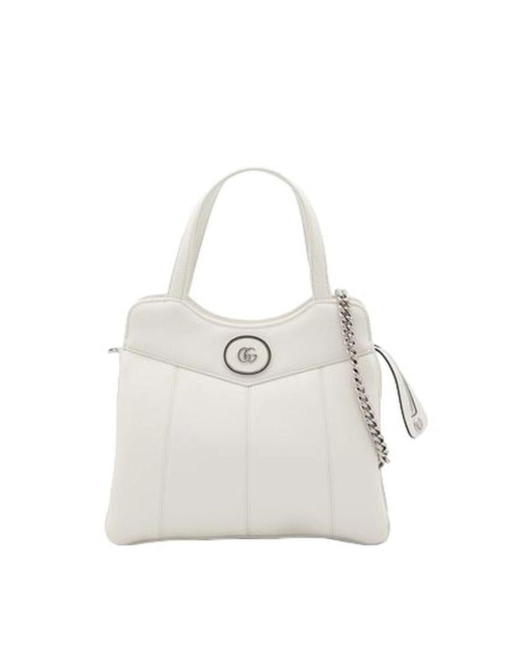 Gucci Chalk Leather Small Petite Gg Handbag in White | Lyst UK