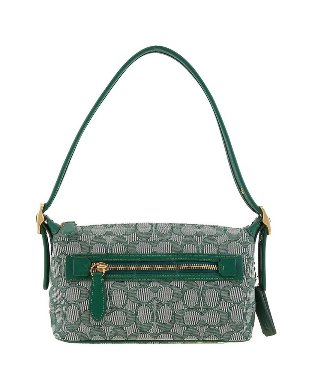 COACH Signature Jacquard Demi Shoulder Bag in Green | Lyst
