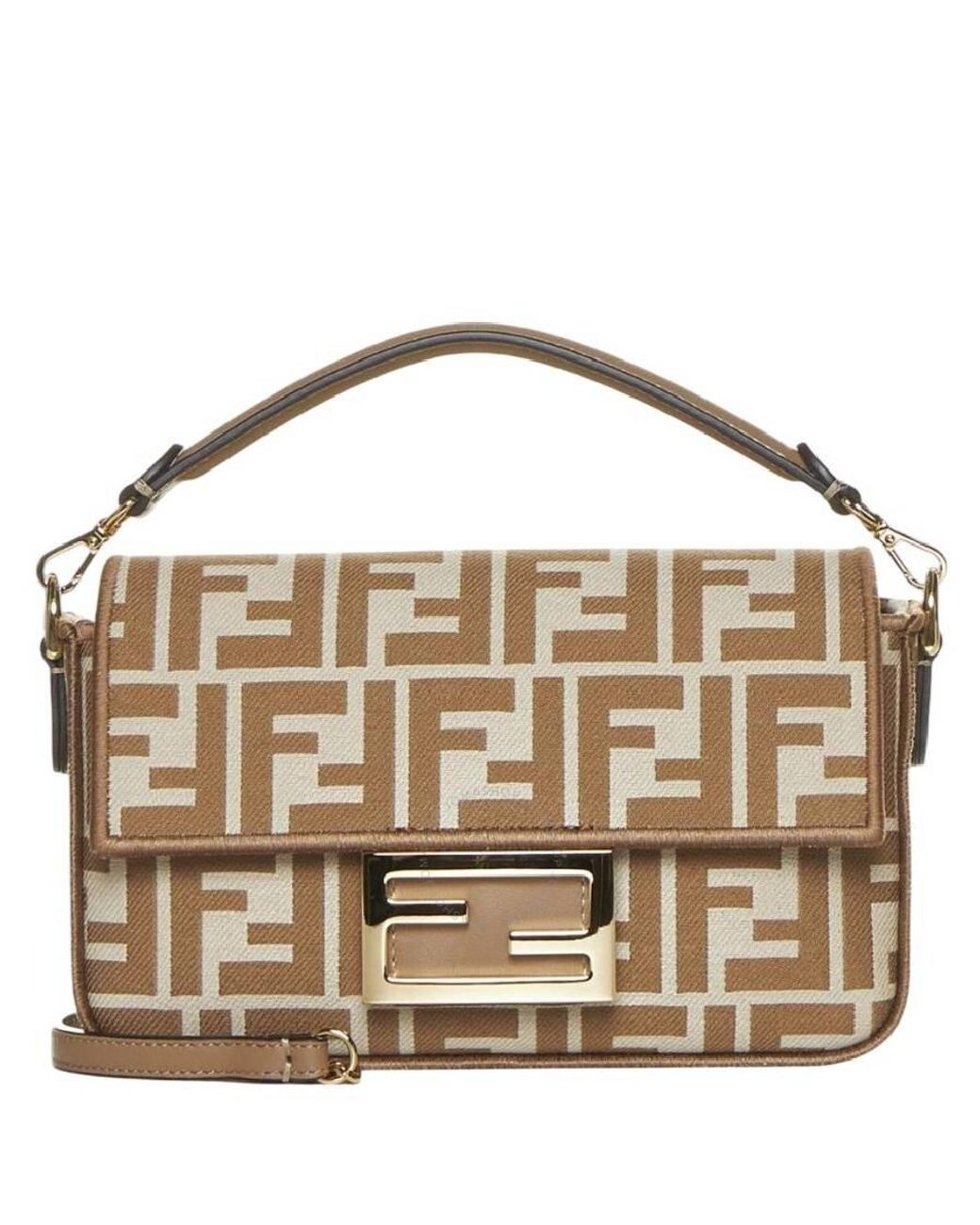 Fendi Baguette Ff Jacquard Chain Strap Bag in Metallic | Lyst UK