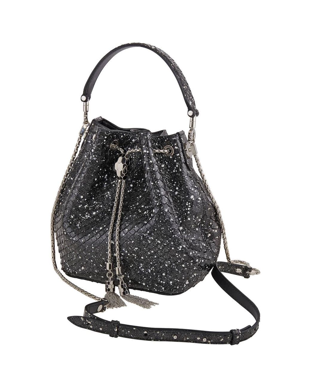 BVLGARI Serpenti Forever Bucket Python Leather Bag- Black - Lyst