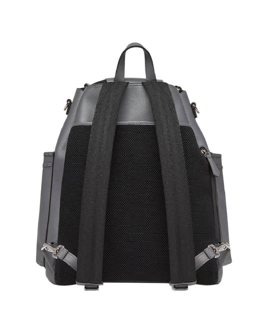 Fendi Strike Large Leather Backpack in Black for Men | Lyst