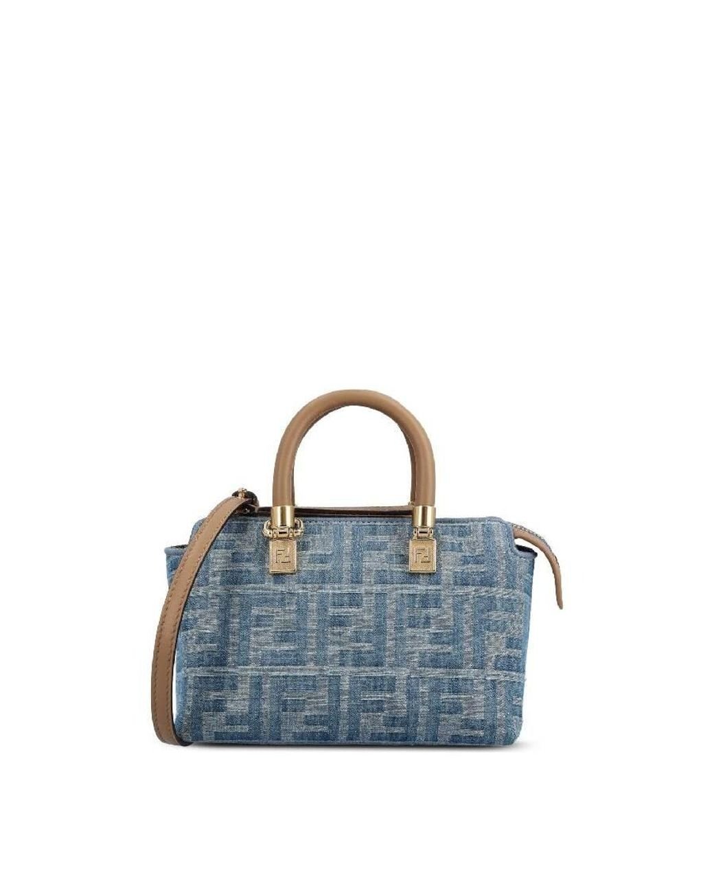 Fendi Ff Mini Denim Bag in Blue | Lyst