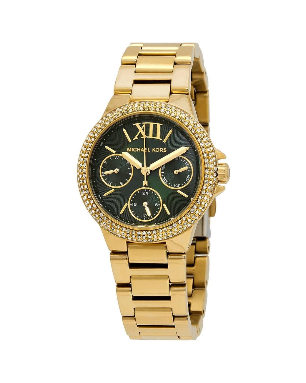Michael Kors Camille Quartz Crystal Green Dial Watch in Metallic | Lyst